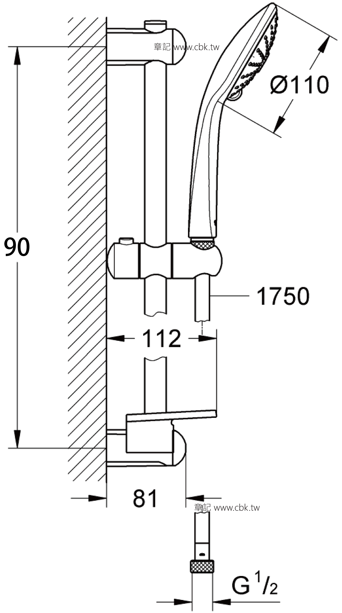 GROHE EUPHORIA 110 MASSAGE 蓮蓬頭滑桿組 27226001 | KOHLER章記衛廚(CBK)-衛浴廚具