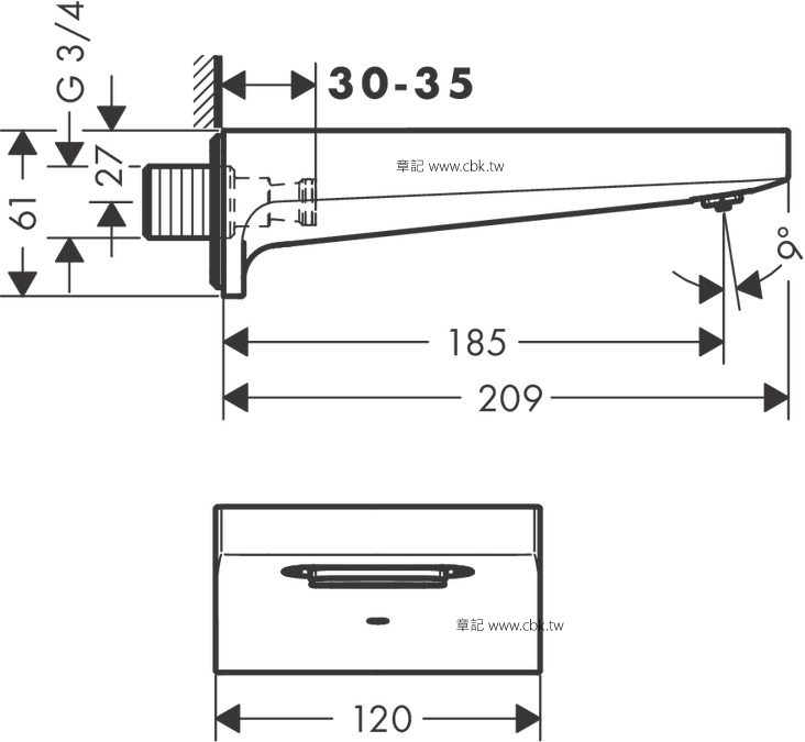 hansgrohe Metropol 浴缸龍頭 32543670 | KOHLER章記衛廚(CBK)-衛浴廚具