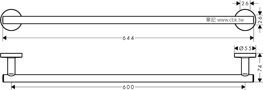 hansgrohe Logis Universal 單桿毛巾架 41716000 | KOHLER章記衛廚(CBK)-衛浴廚具