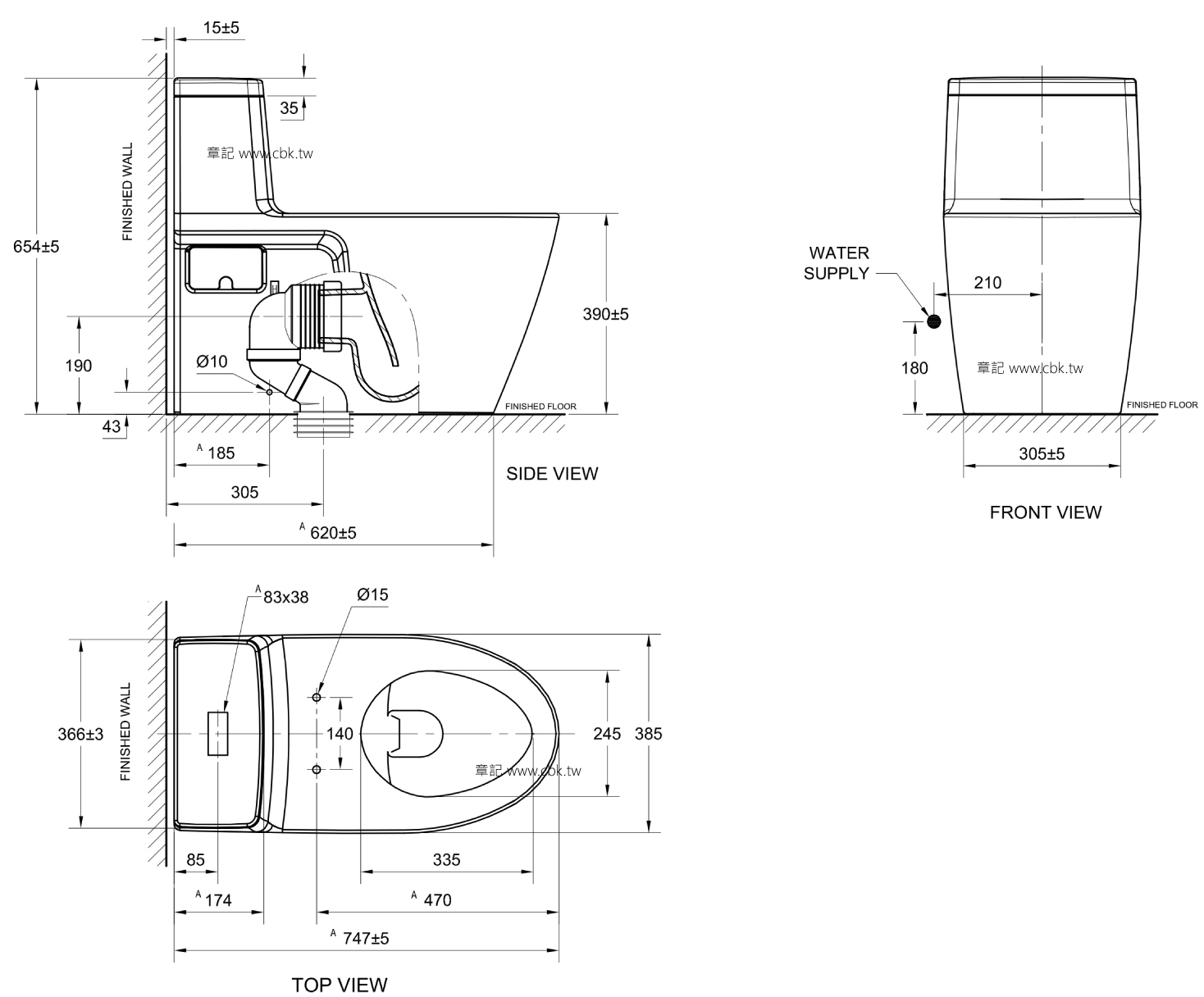 American Standard(美國標準牌)單體馬桶 CL20075-6DACTCB | KOHLER章記衛廚(CBK)-衛浴廚具
