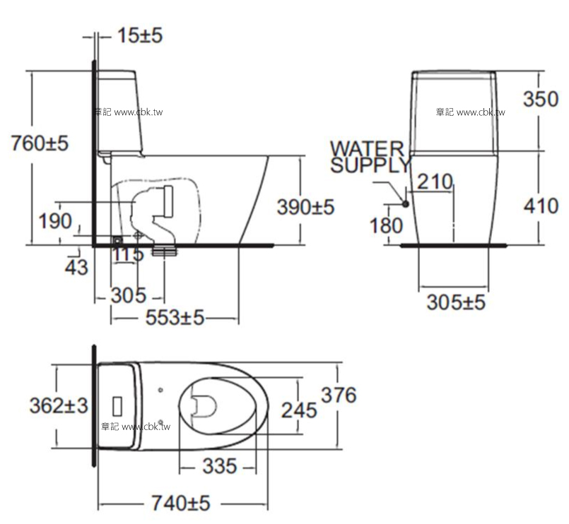 American Standard(美國標準牌)雙體馬桶 CL23075-6DACTCB | KOHLER章記衛廚(CBK)-衛浴廚具