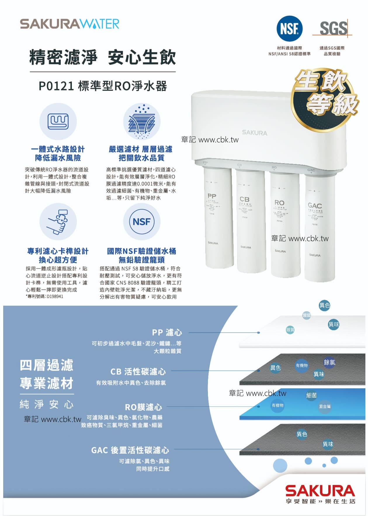 櫻花牌(SAKURA)RO淨水器 P0121 【送免費標準安裝】 | KOHLER章記衛廚(CBK)-衛浴廚具