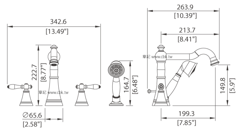 海廷頓(HUNTINGTON)浴缸龍頭 S7461201-TW | KOHLER章記衛廚(CBK)-衛浴廚具