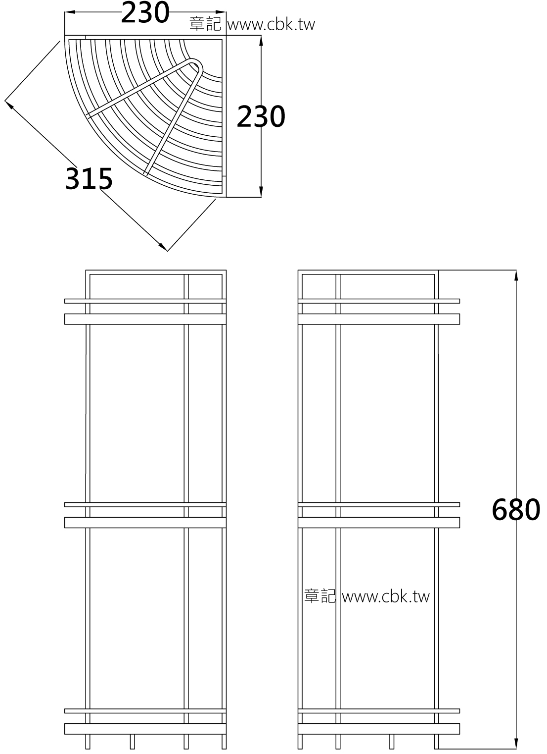 凱撒(CAESAR)三層牆角架 ST811 | KOHLER章記衛廚(CBK)-衛浴廚具