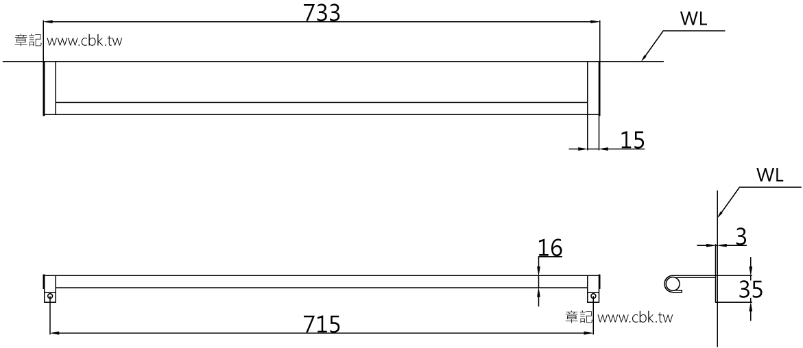 凱撒(CAESAR)單桿毛巾架 ST841