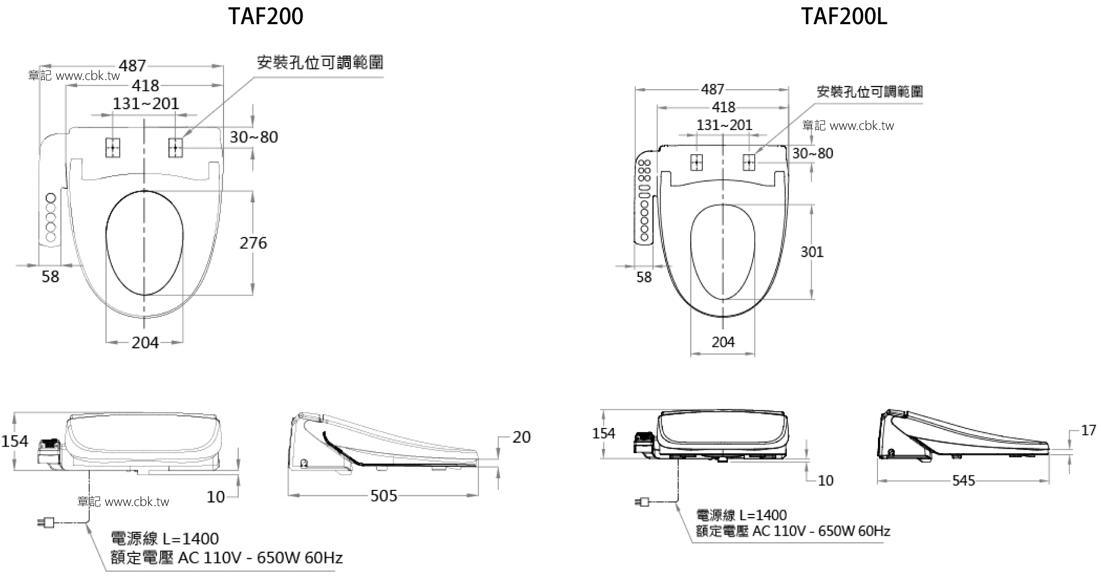 凱撒(CAESAR)逸潔電腦馬桶座 TAF200_TAF200L | KOHLER章記衛廚(CBK)-衛浴廚具
