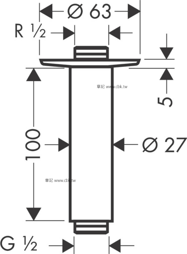 hansgrohe 花灑直臂 27479 | KOHLER章記衛廚(CBK)-衛浴廚具
