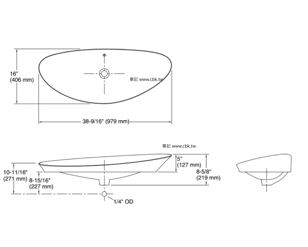 KOHLER Veil 檯面盆(96.9cm) K-20705-0 | KOHLER章記衛廚(CBK)-衛浴廚具