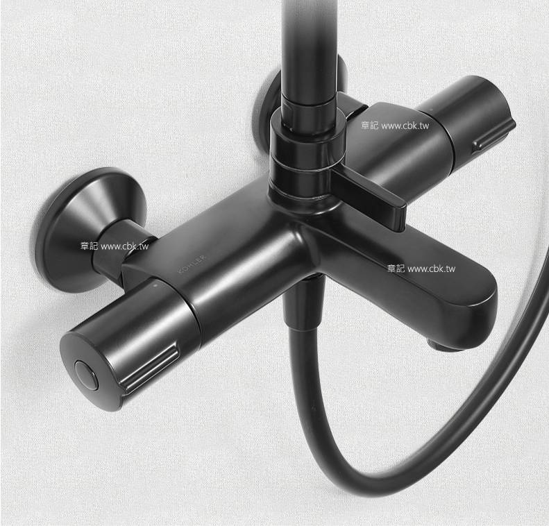 ★ 幸福感維度優惠 ★ KOHLER July 三路淋浴柱(原質黑) K-23126T-B9-2BL | KOHLER章記衛廚(CBK)-衛浴廚具