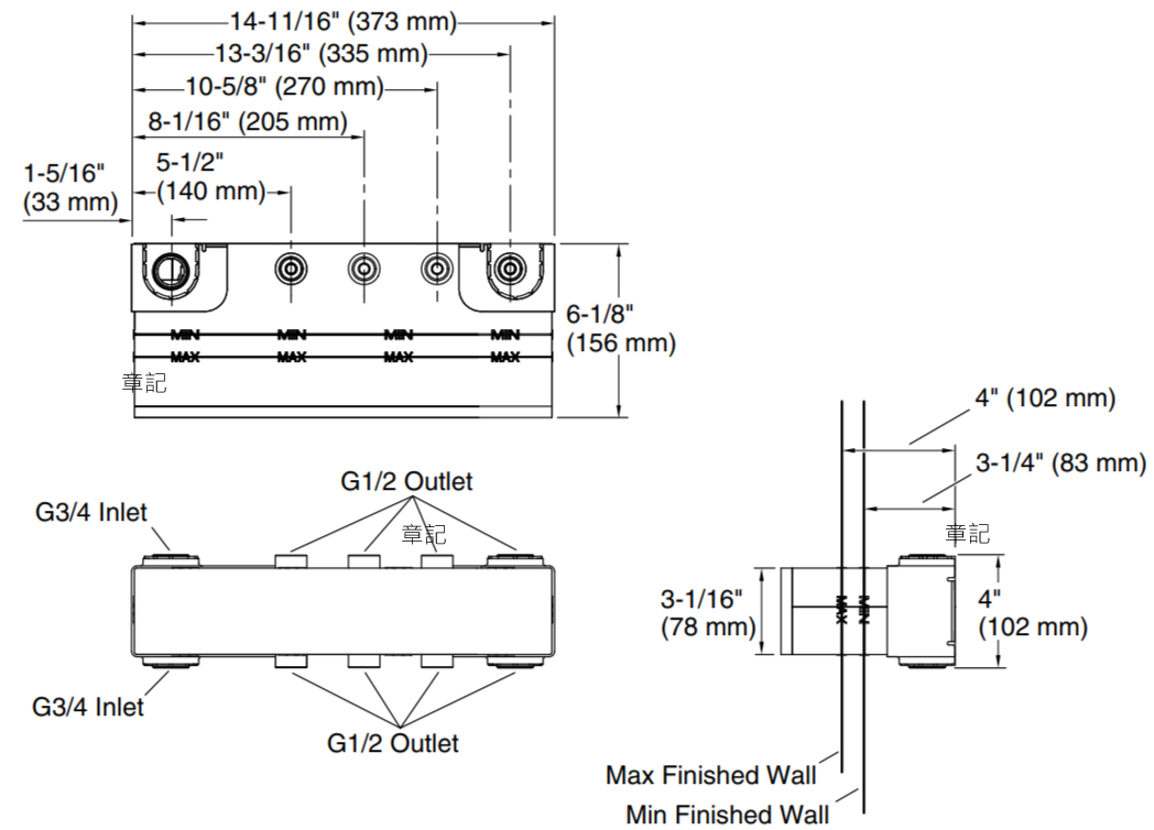 KOHLER Anthem 通用四路恆溫軸心 K-26342T-NA | KOHLER章記衛廚(CBK)-衛浴廚具
