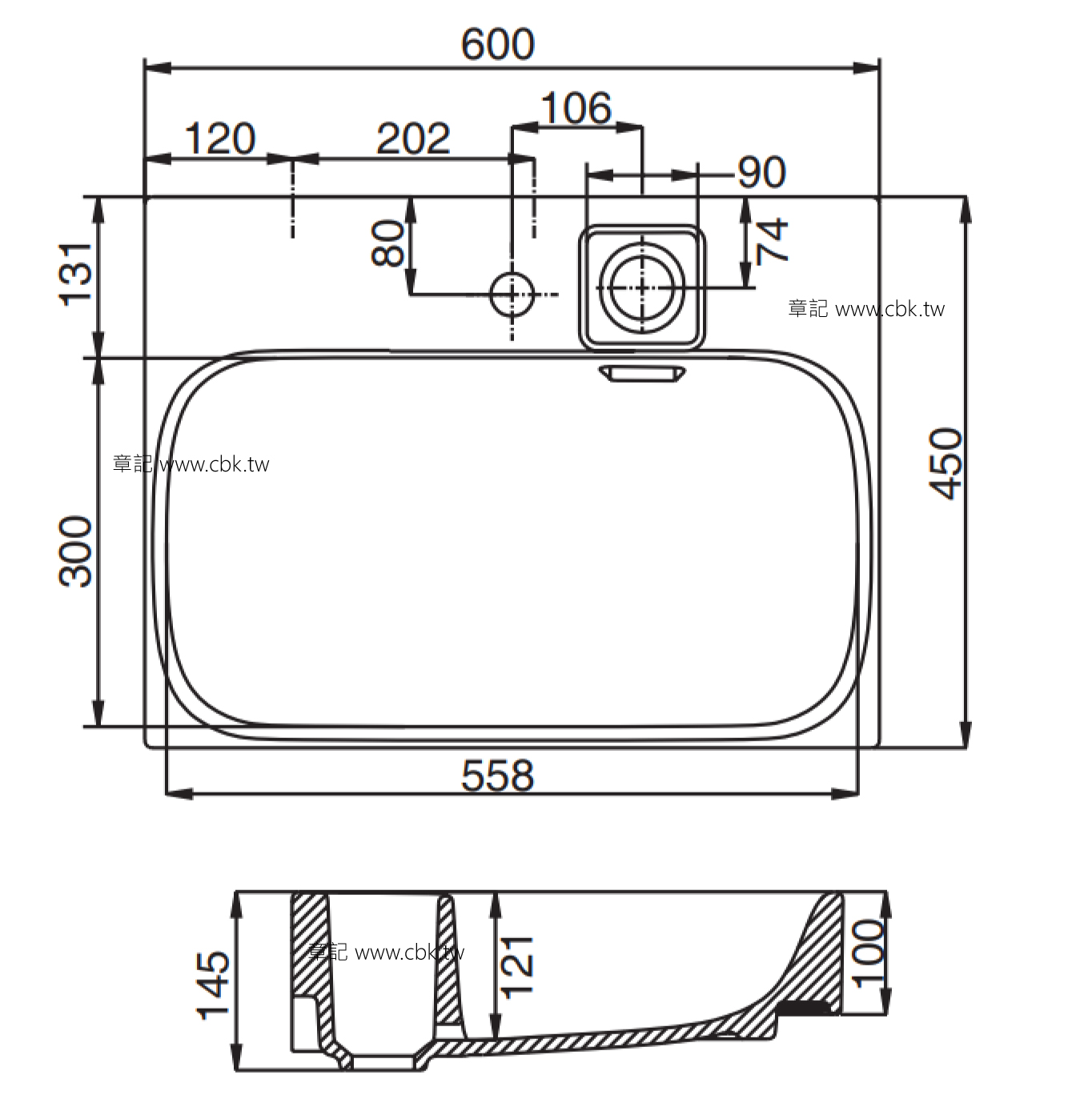 KOHLER Maxispace 一體式檯面盆(60cm) K-96120T-1-0 | KOHLER章記衛廚(CBK)-衛浴廚具
