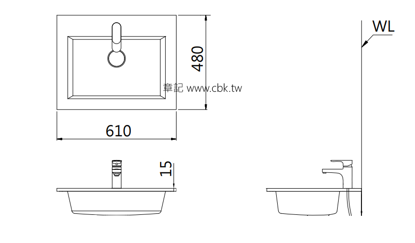 凱撒(CAESAR)檯面盆(61cm) LF5017 | KOHLER章記衛廚(CBK)-衛浴廚具