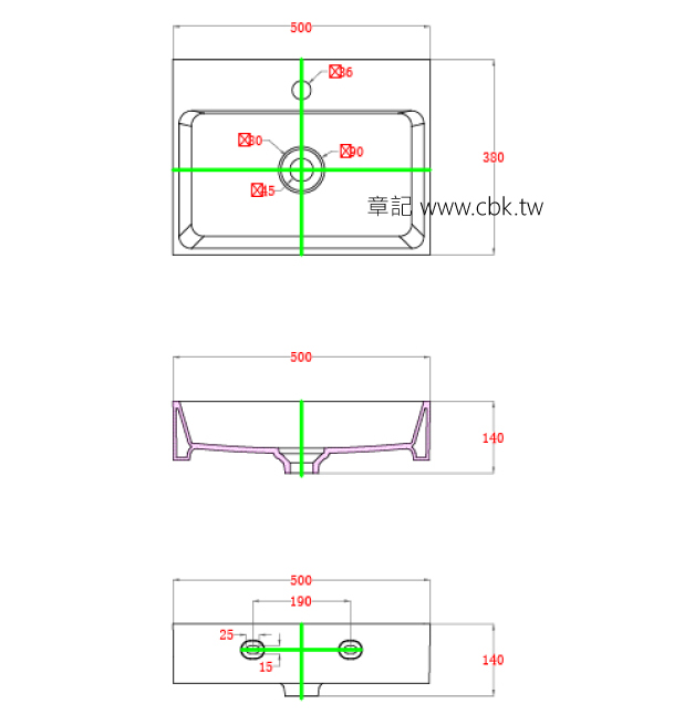 凱撒(CAESAR)檯面盆(50cm) LF5259 | KOHLER章記衛廚(CBK)-衛浴廚具