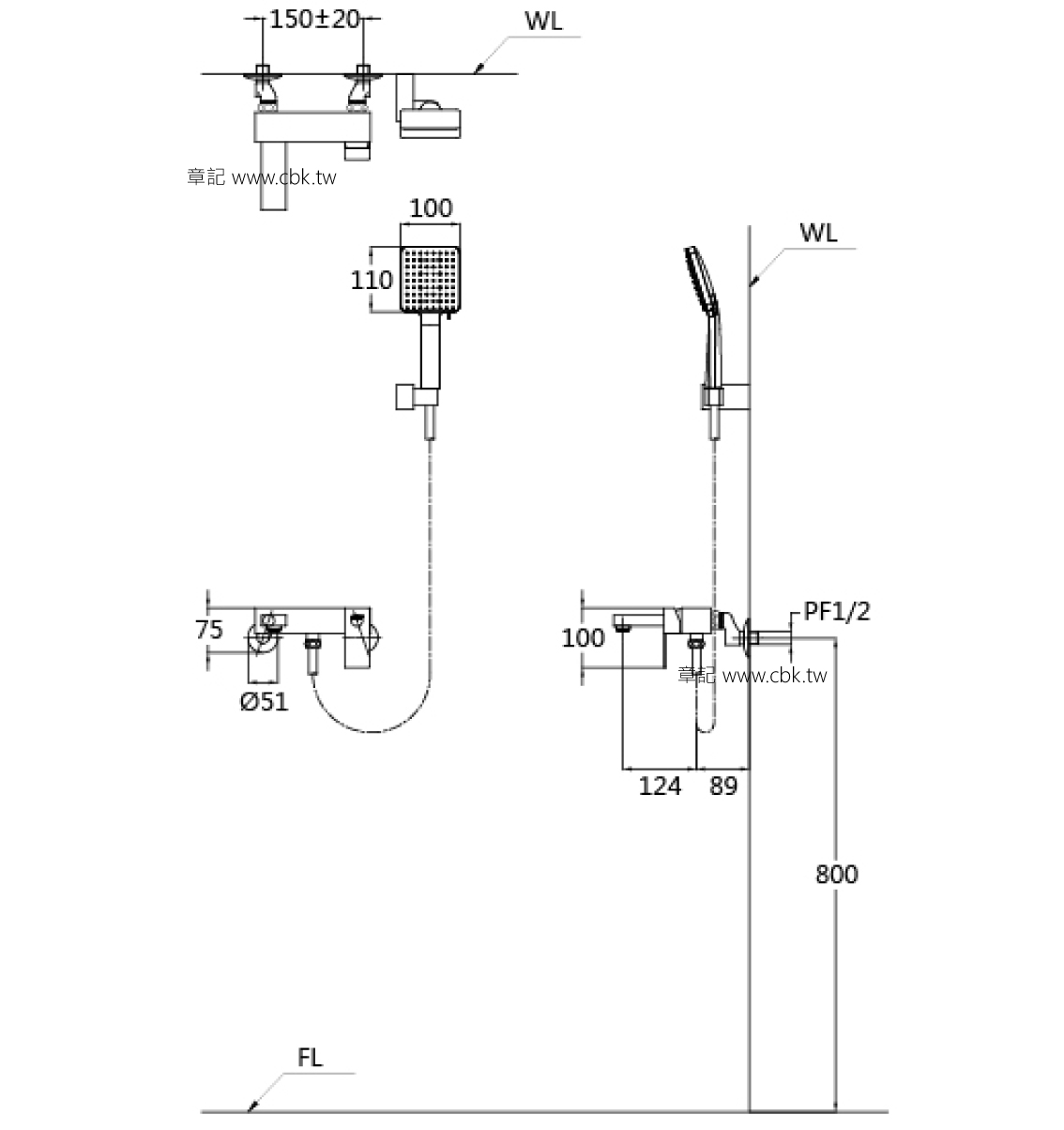 凱撒(CAESAR)沐浴龍頭 S843C | KOHLER章記衛廚(CBK)-衛浴廚具