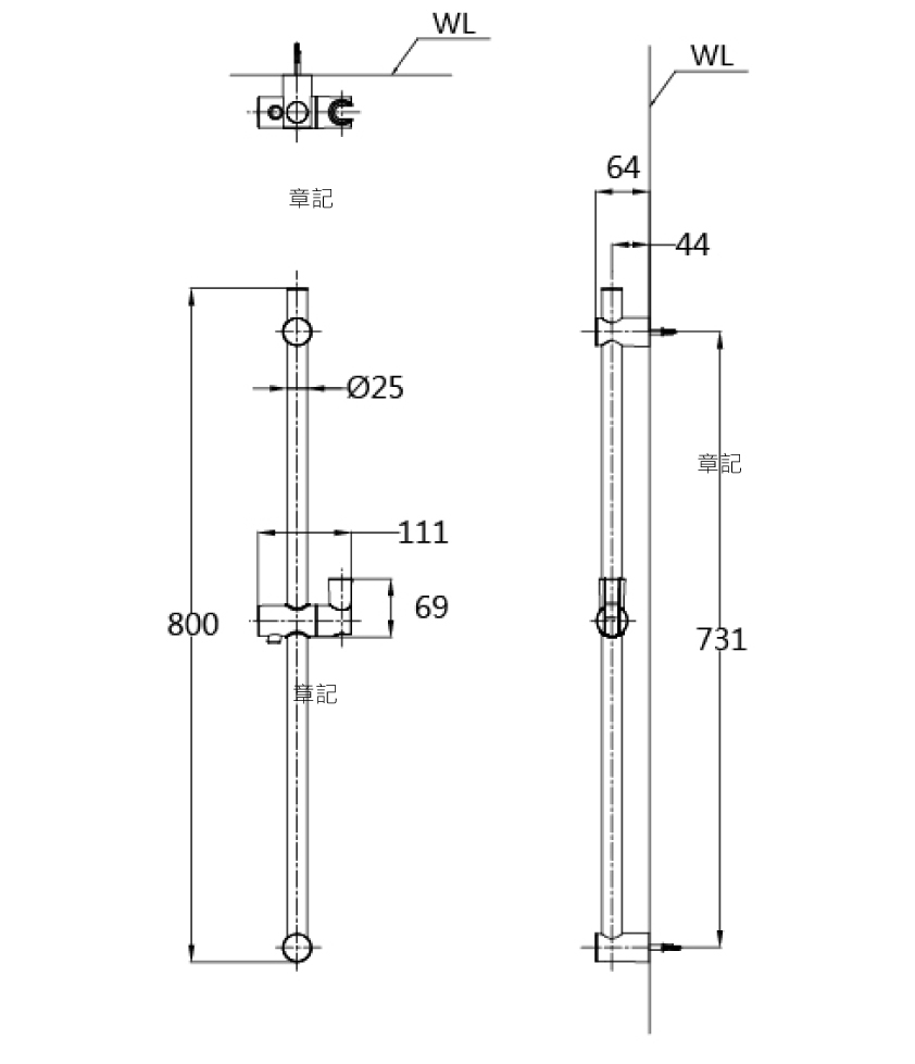 凱撒(CAESAR)蓮蓬頭滑桿 WG103 | KOHLER章記衛廚(CBK)-衛浴廚具