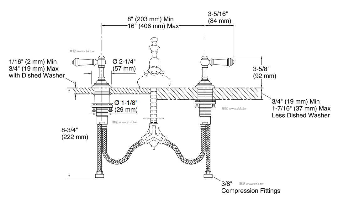 KOHLER Artifacts 三件式臉盆龍頭 K-76033T-4-2BZ | KOHLER章記衛廚(CBK)-衛浴廚具