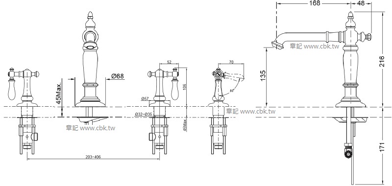 KOHLER Artifacts 三件式臉盆龍頭 K-72760T-CP_K-98068T-9M-CP | KOHLER章記衛廚(CBK)-衛浴廚具