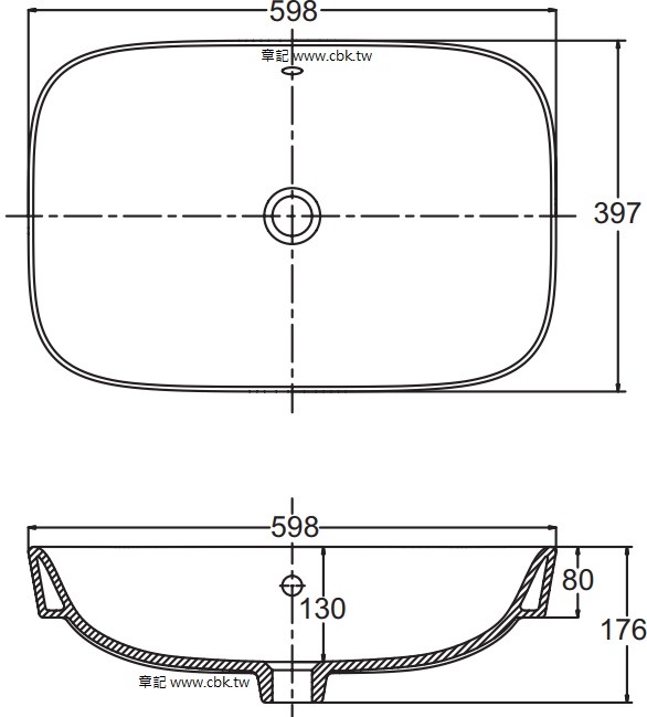 KOHLER ModernLife 檯面盆(59.8cm) K-77762T-0 | KOHLER章記衛廚(CBK)-衛浴廚具